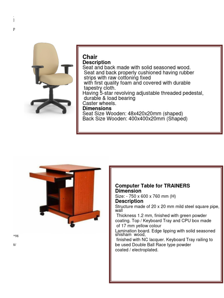 Chair: Description | PDF | Upholstery | Chair