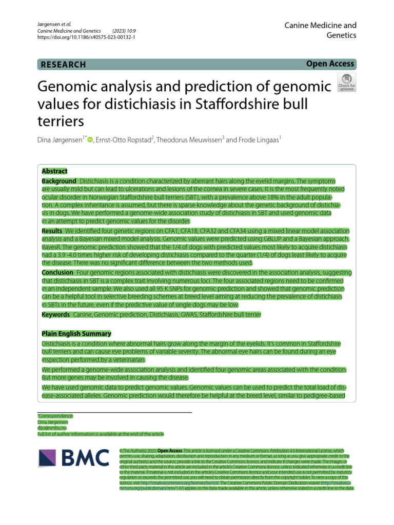Genomic Analysis and Predictio | PDF | Genome Wide Association Study ...