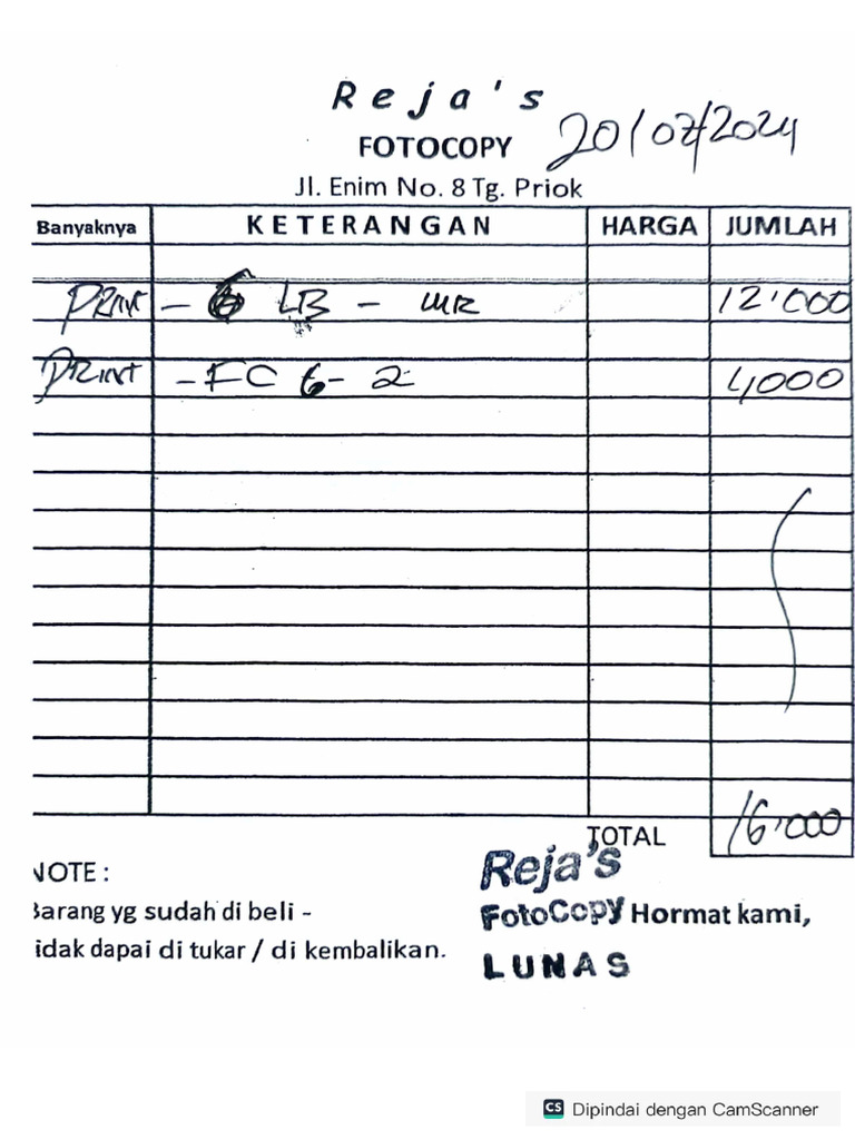 Print Dan Fotocopy 20-Jul | PDF