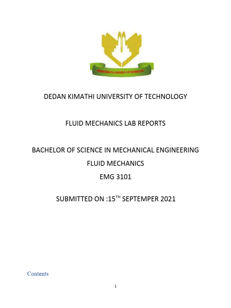 Reports | PDF | Reynolds Number | Fluid Dynamics