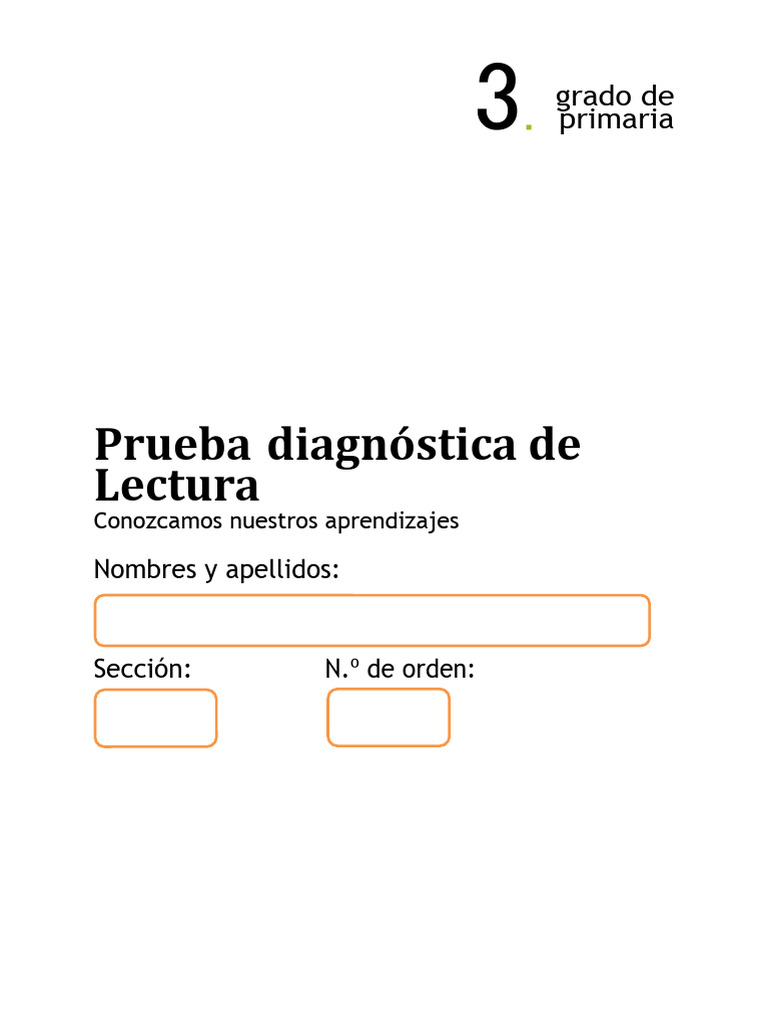 Prueba Diagnostica Lectura 2021 3 | PDF