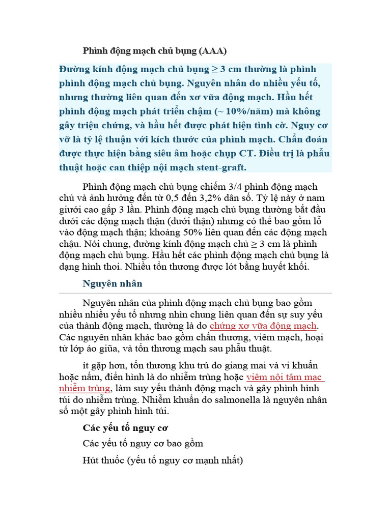 Phình Đ NG M CH CH B NG (AAA) | PDF