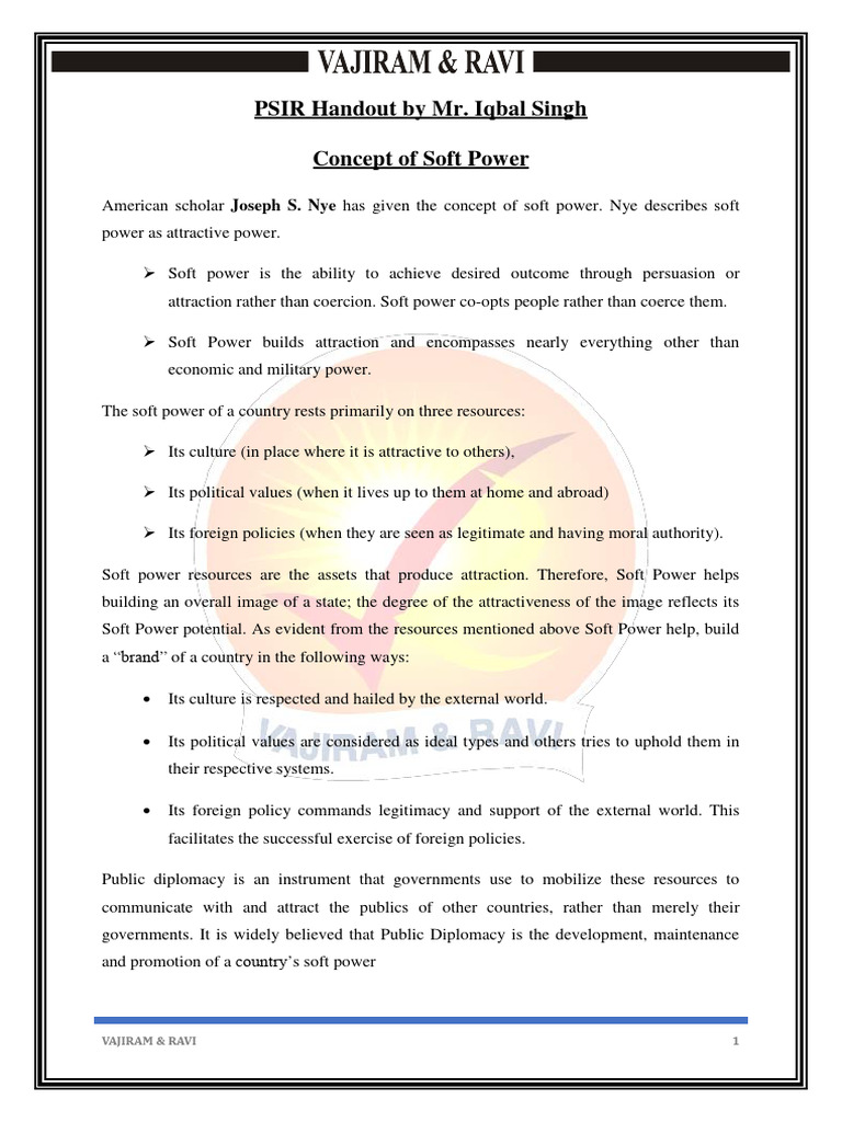 Psir Workshop Pyq | PDF | Soft Power | Hard Power