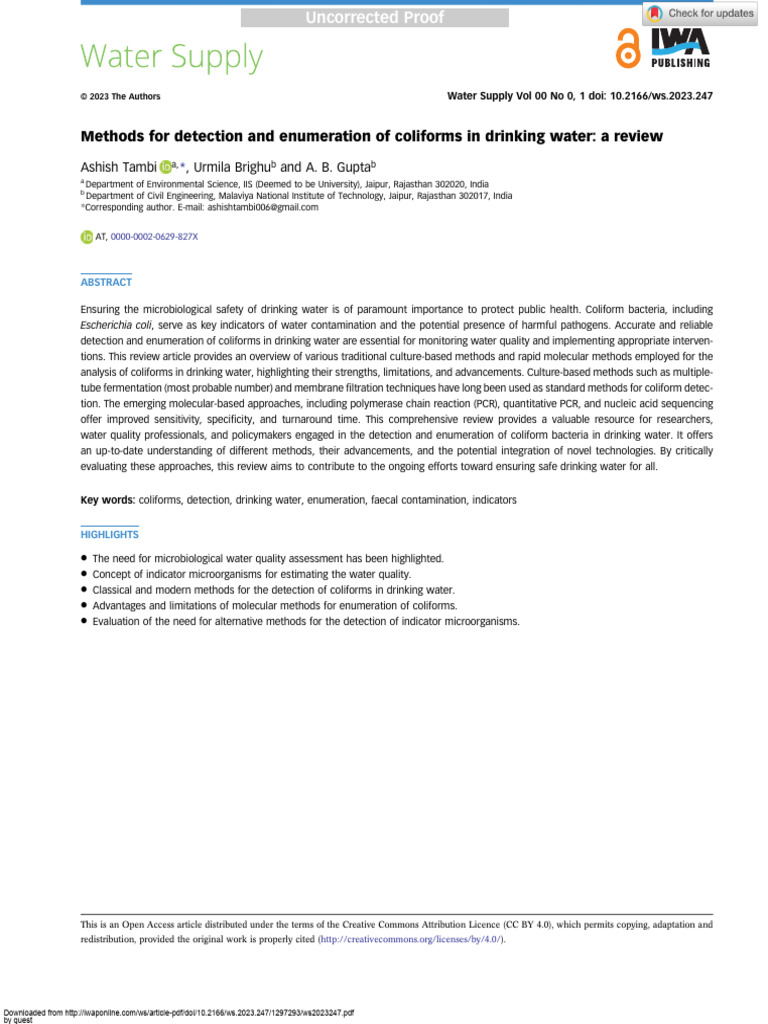 Methods For Detection And Enumeration Of Coliforms Pdf Polymerase Chain Reaction Real Time