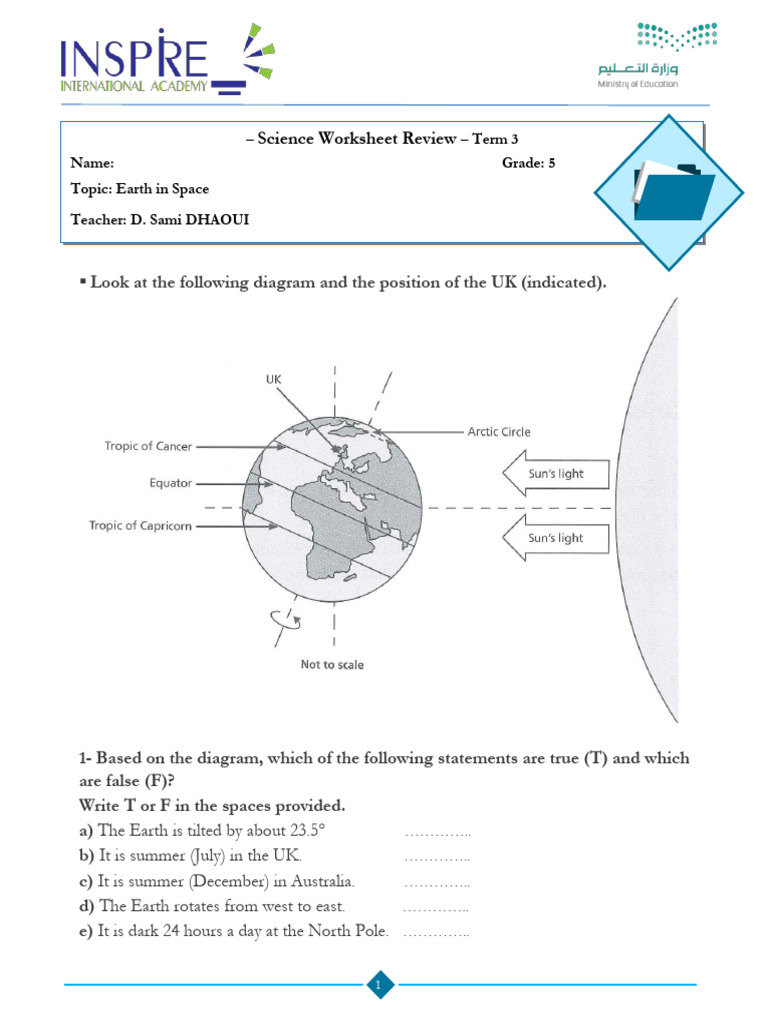 Science Review - Earth in Space - Grade 5 | PDF | Moon | Asteroid