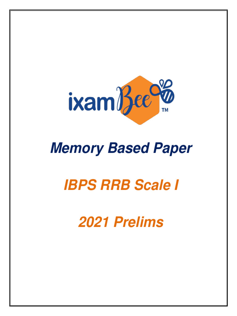 IBPS RRB Scale I Officer 2021 Prelims Previous Year Paper PDF | PDF | Speed