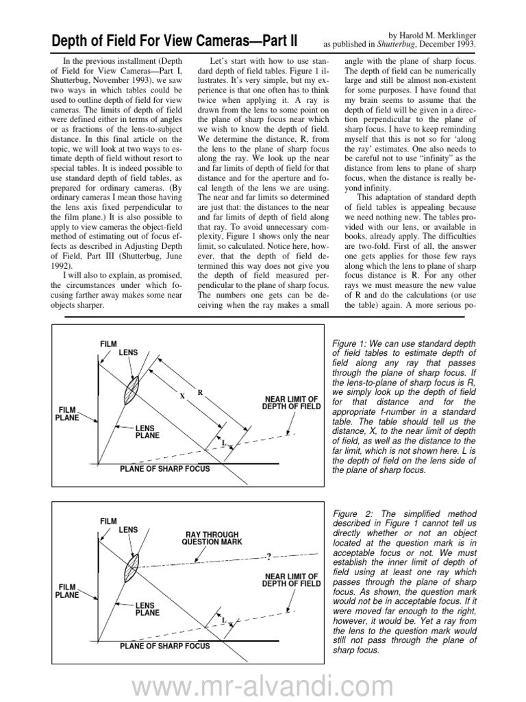 Depth of Field For View Cameras2 | PDF | Camera Lens | Optics