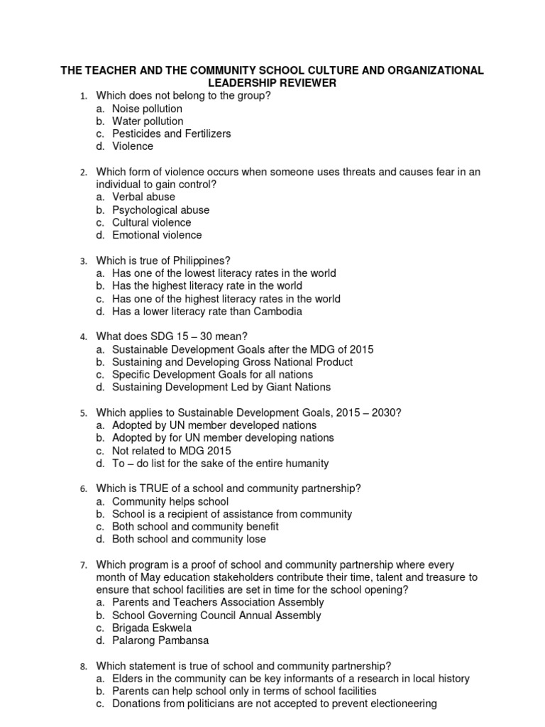 The Teacher and The Community School Culture and Organizational ...