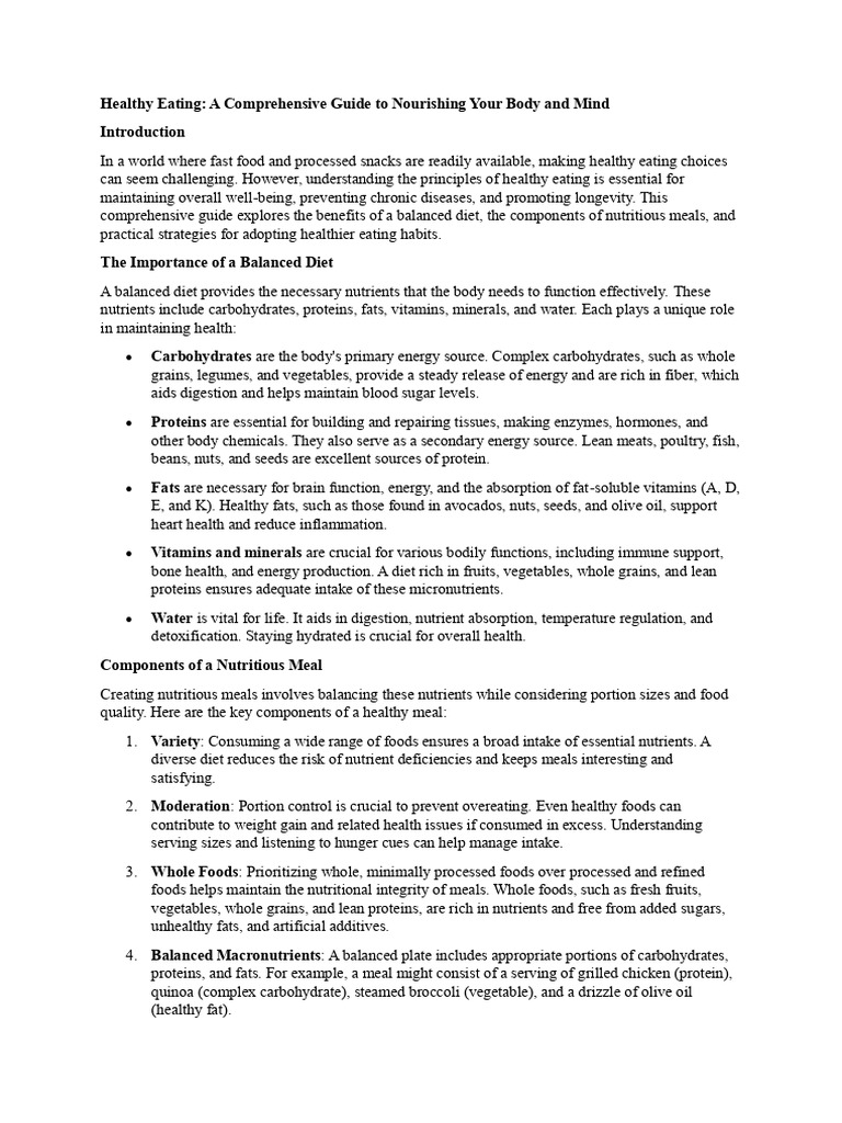 Lecture: Healthy Eating | PDF | Healthy Diet | Nutrients