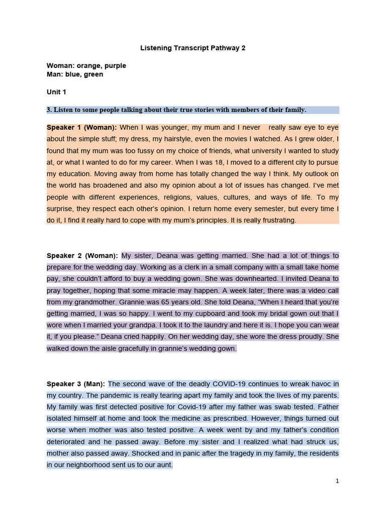 Listening Script Pathway 2 (FIX) | PDF | Selfie | Argument