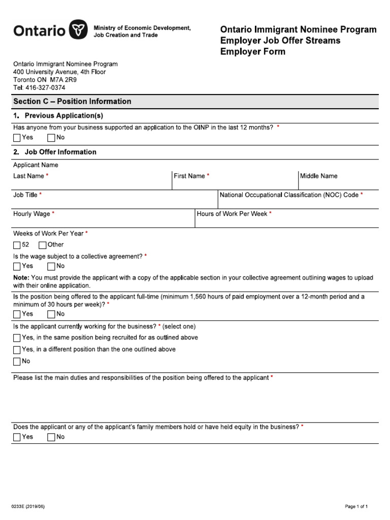 Employer Form PG 6 | PDF