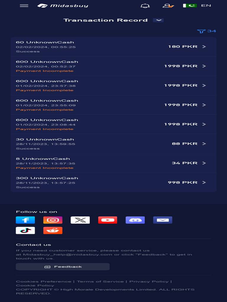Midasbuy Top-Up Center | PDF