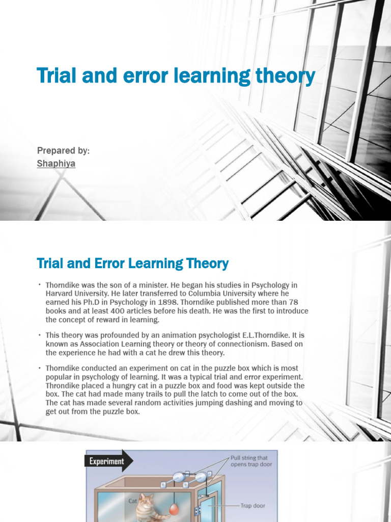 Trial and Error Learning Theory-1 | PDF | Neuroscience | Psychology