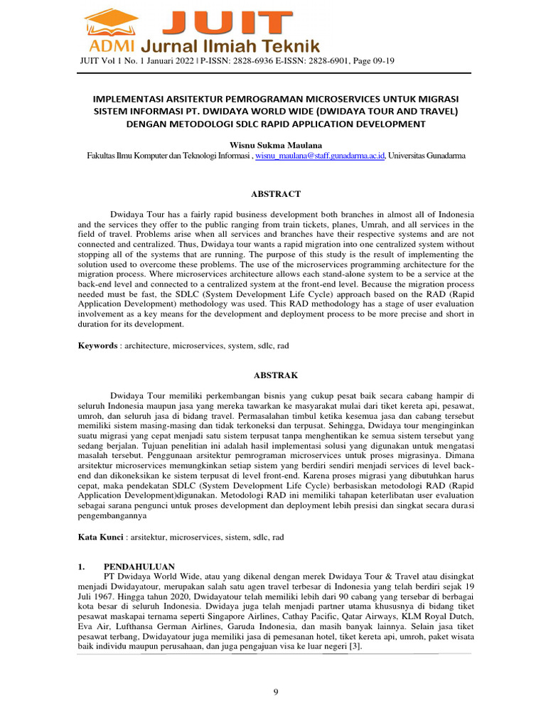 Migrasi Sistem Informasi Dwidaya dengan Microservices | PDF | Komputer