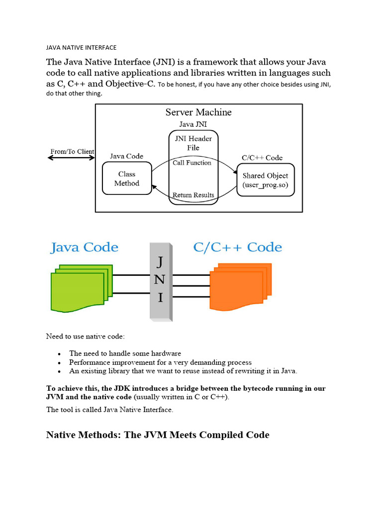 Java Native Interface Notes | PDF | Java (Programming Language ...