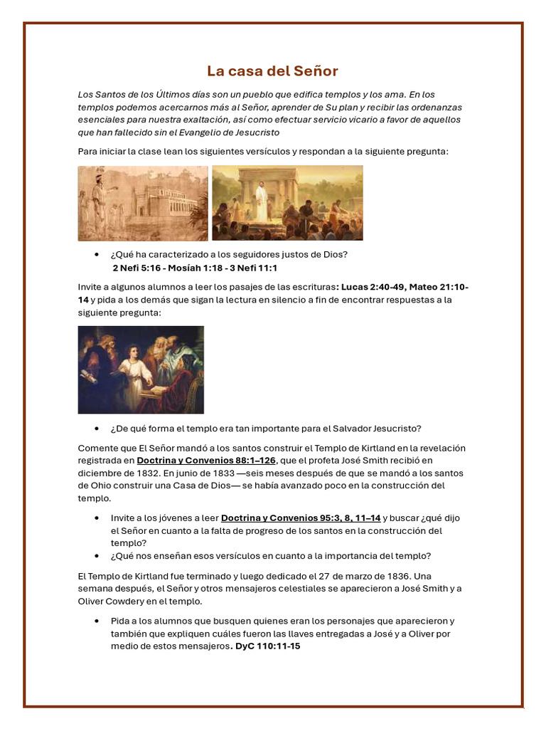 Clase La Casa Del Señor | PDF | Jesús | Creencia religiosa y doctrina