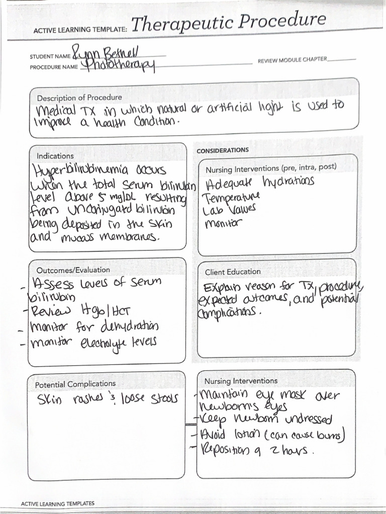 Phototherapy Template | PDF