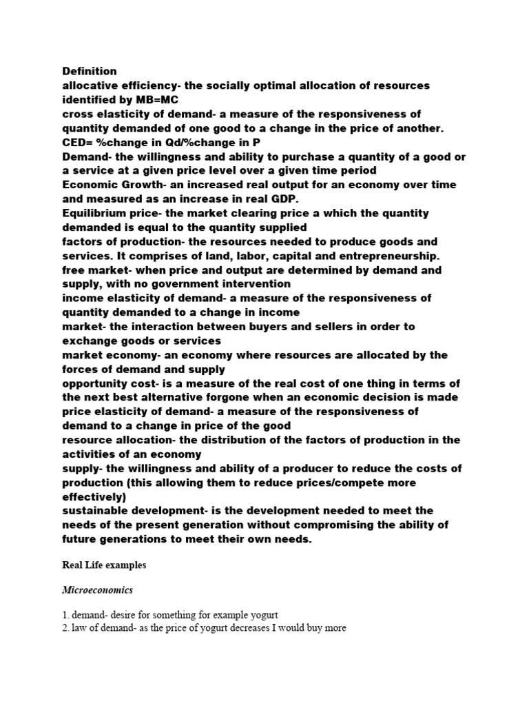 Eco Notes | PDF | Demand | Economics