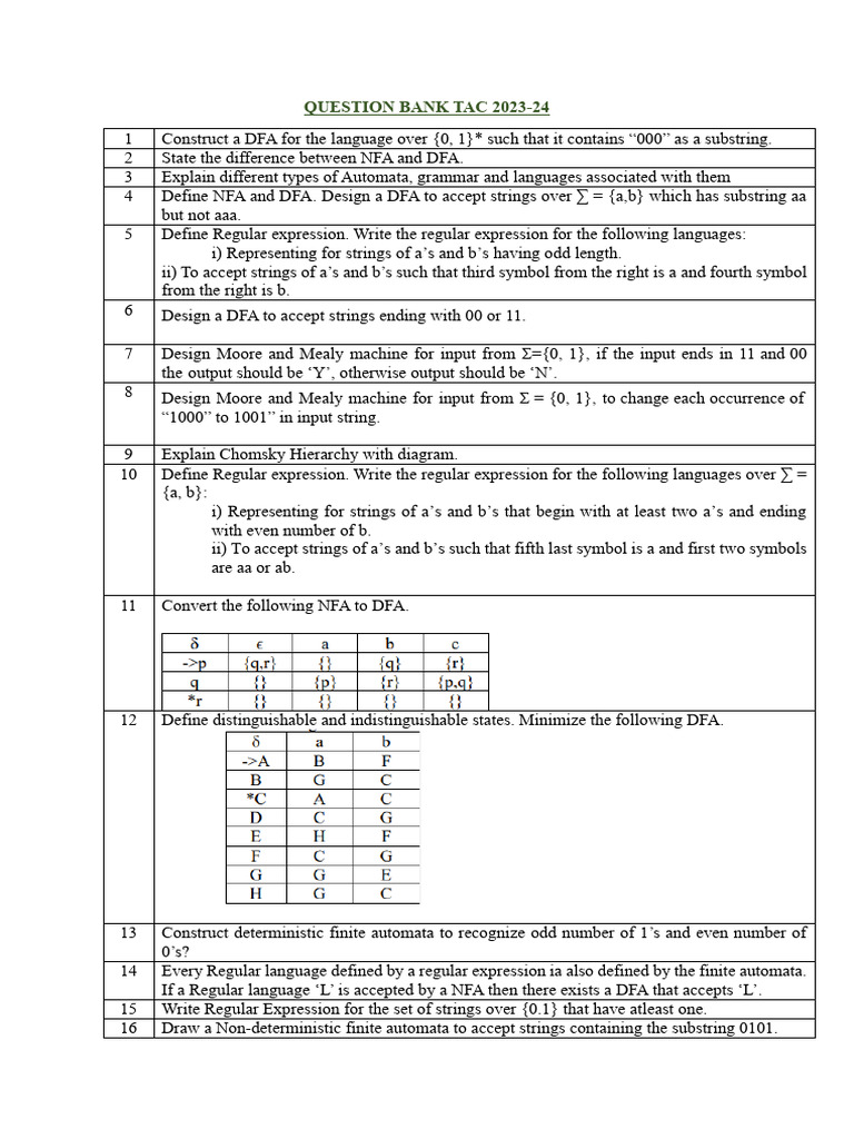 QB Tac | PDF | Syntax (Logic) | Theory Of Computation