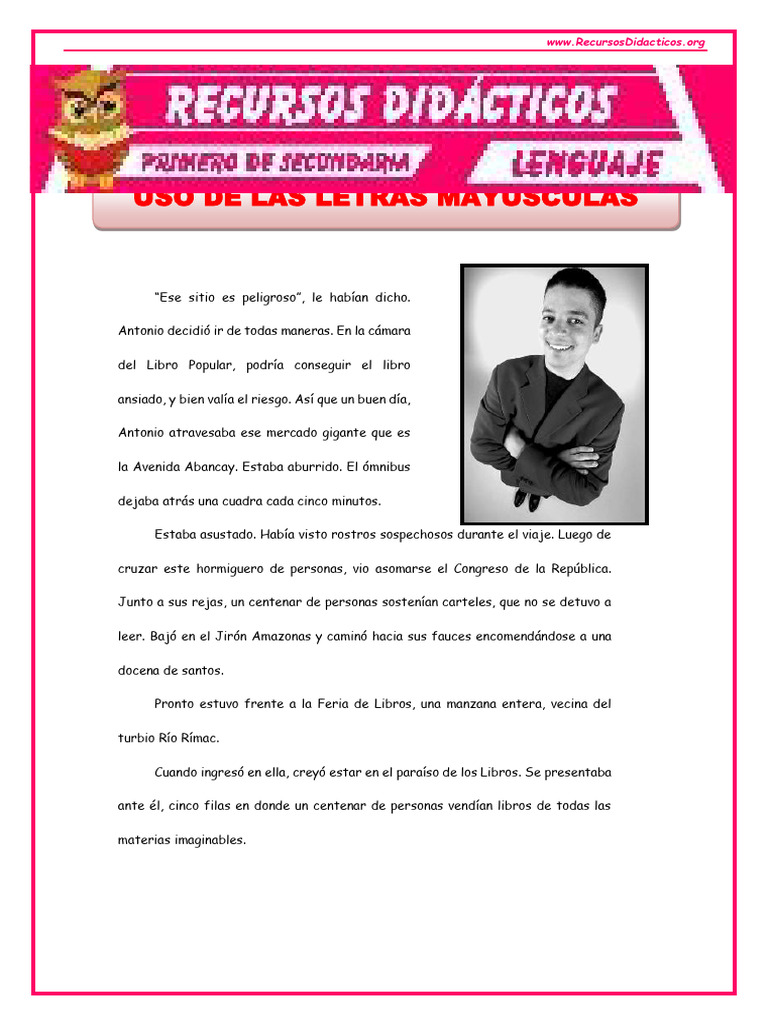 Uso de Las Letras Mayusculas para Primero de Secundaria | PDF | Minotauro