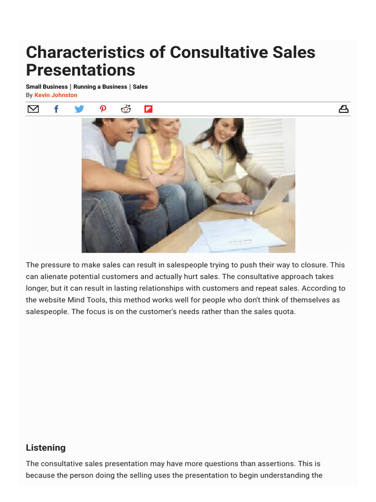 Characteristics of Consultative Sales Presentations - 1627418930734 | PDF | Sales | Human ...