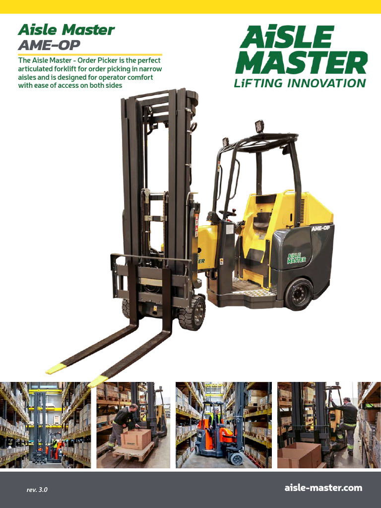 Aisle Master OP Specification Sheet | PDF | Forklift | Vehicles