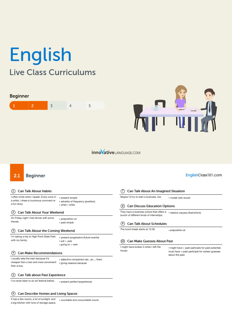 Beginner English Skills Guide | PDF | Verb | Adjective