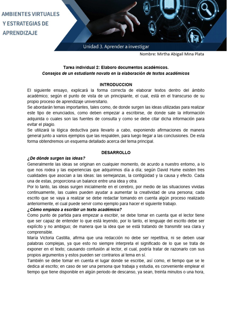 Mina Plata Mirtha Avea Ti 2 | PDF | Ensayos | Información