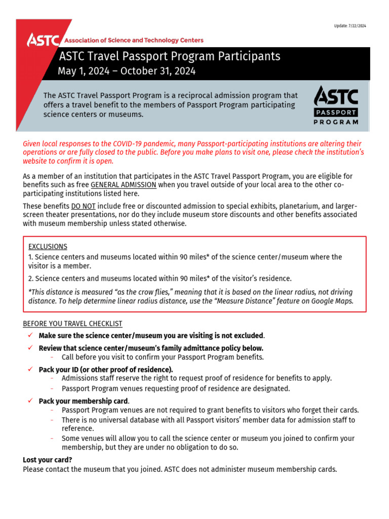 ASTC Travel Passport Program Guide | PDF | Arizona | California