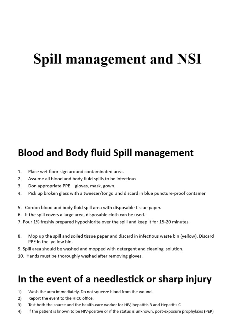 Spill Management and NSI | PDF | Wellness