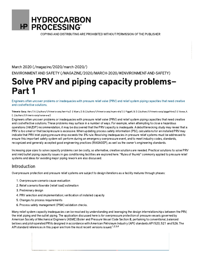 HP Solve PRV and Piping Capacity Problems-Part 1 | PDF | Pressure | Valve