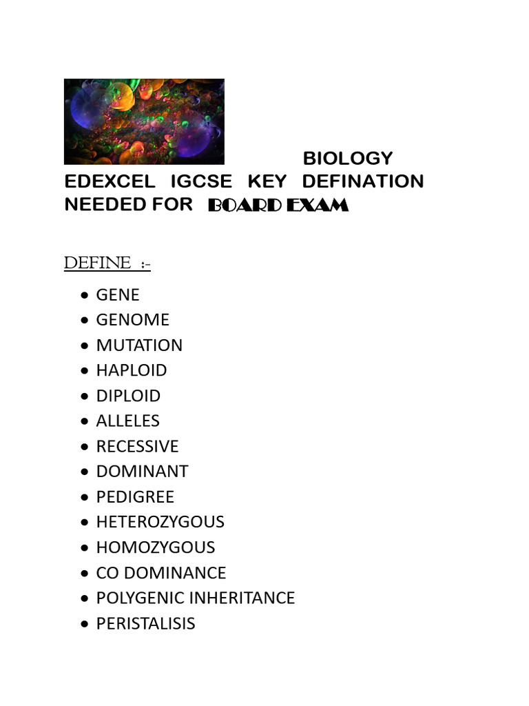 Key Definations Bio | PDF | Cooking, Food & Wine
