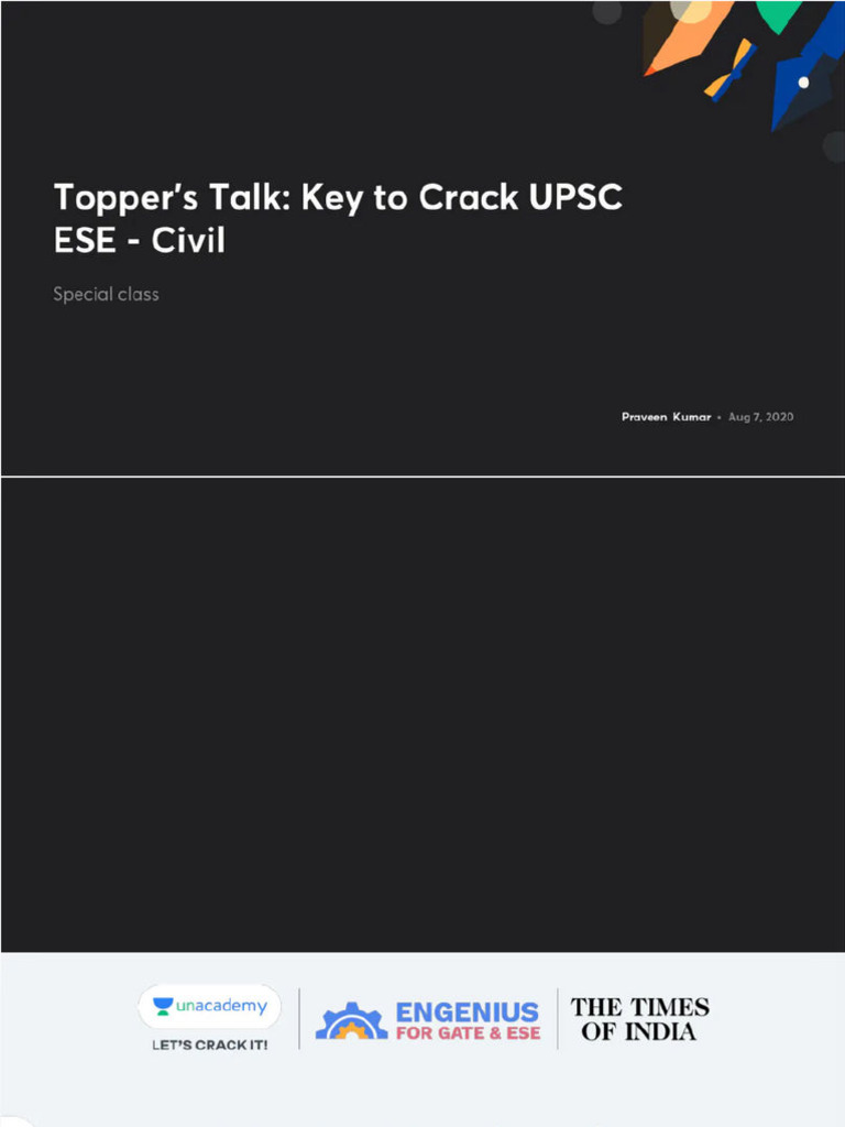 Topper's Talk Key To Crack UPSC ESE - Civil | PDF