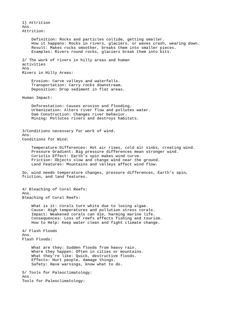 Short Notes | PDF | Oceans | Climate