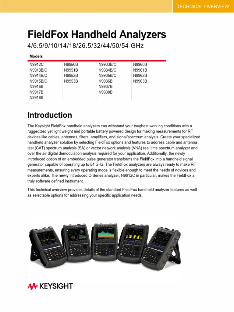 FieldFox Handheld Analyzers Overview | PDF | Frequency Modulation ...