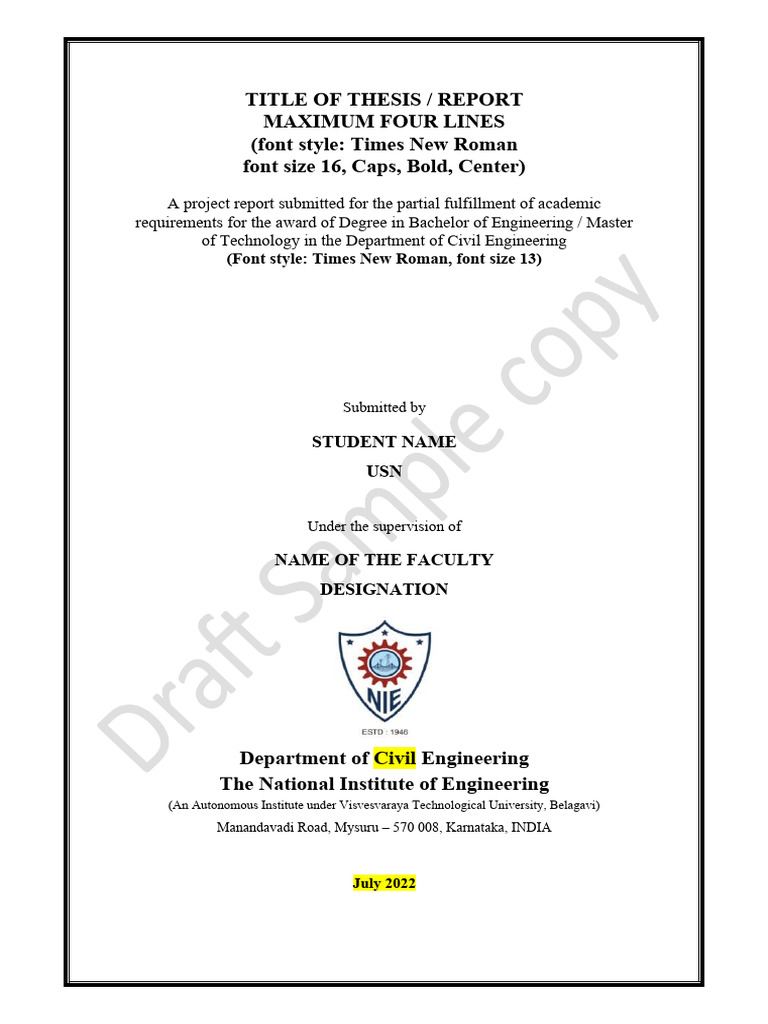 Project Report Format UG | PDF | Engineering