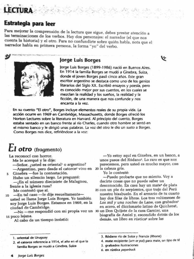 Chapter 1 Lectura-El Otro Por Borges | PDF