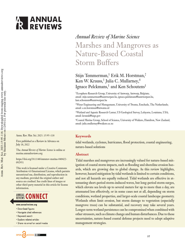 Coastal Storm Buffers: Marshes & Mangroves | PDF | Wetland | Storm Surge