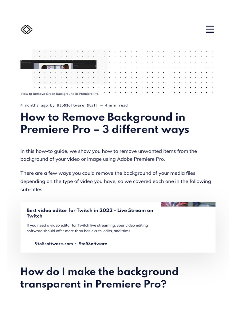 Remove Background in Premiere Pro Guide | PDF | Adobe Photoshop | Computing