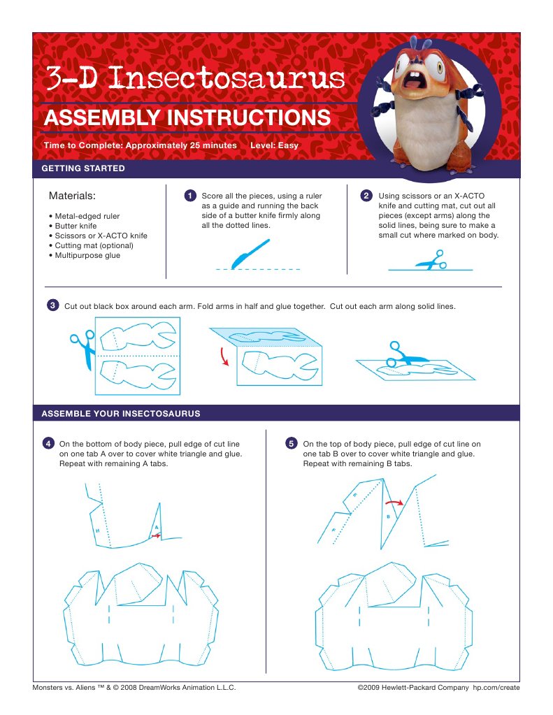 3-D Insectosaurus Instructions | PDF | Nature