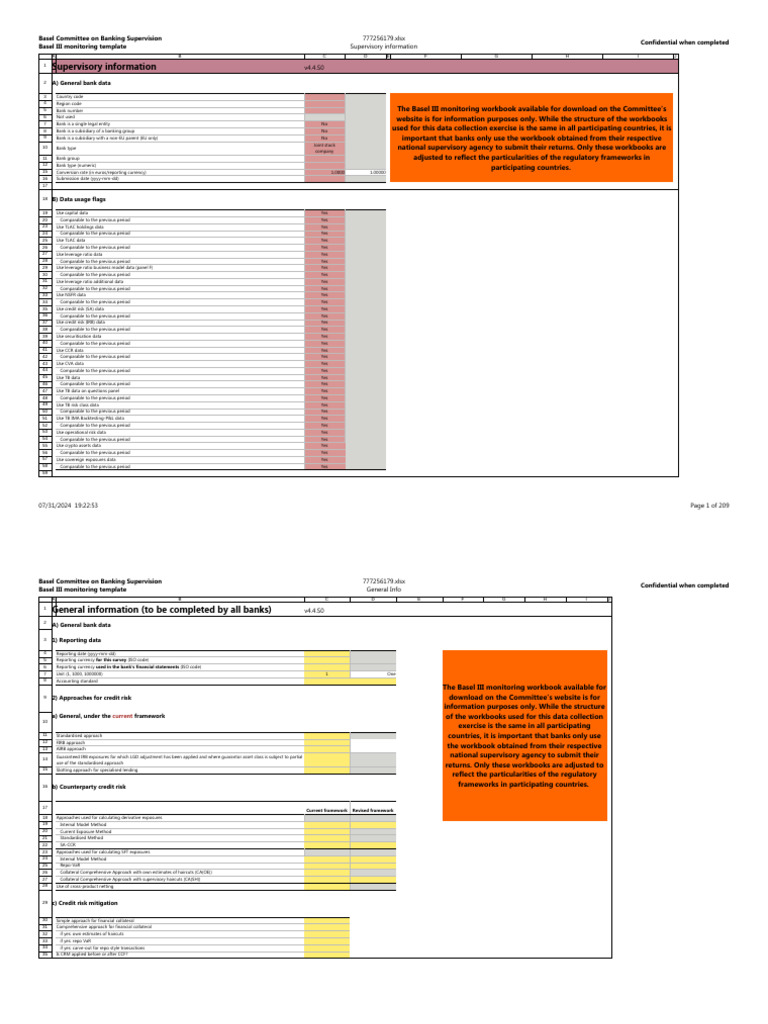 Basel Reporting Template - Market Risk | PDF | Basel Iii | Value At Risk