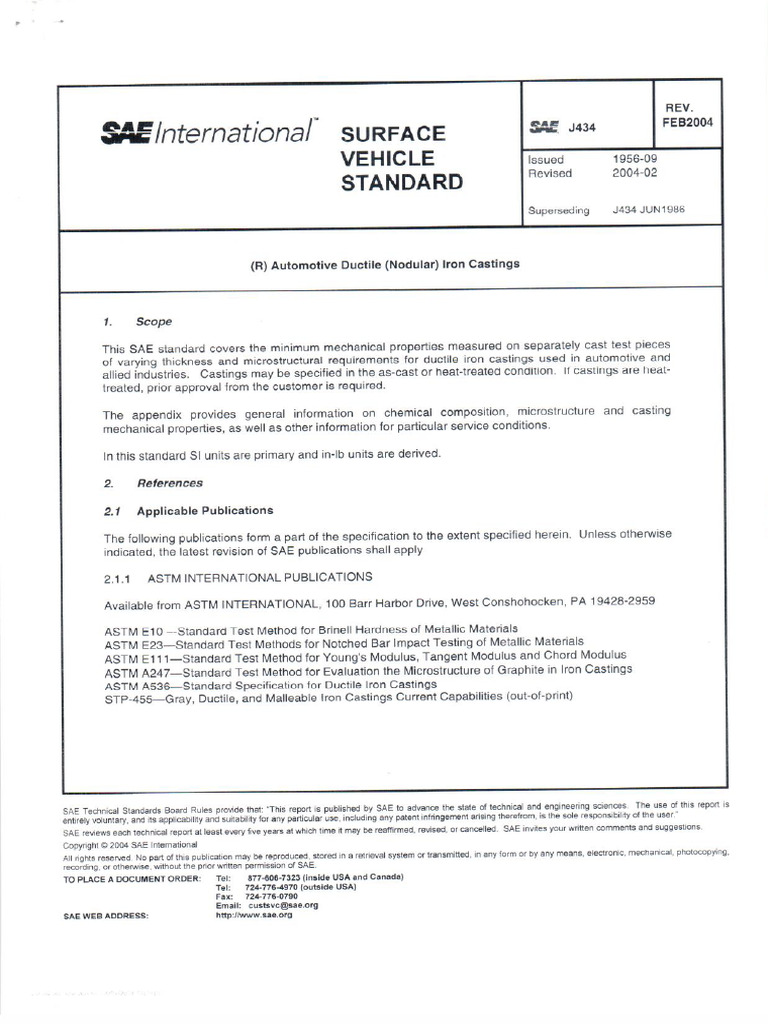 Norma SAE J434 | PDF