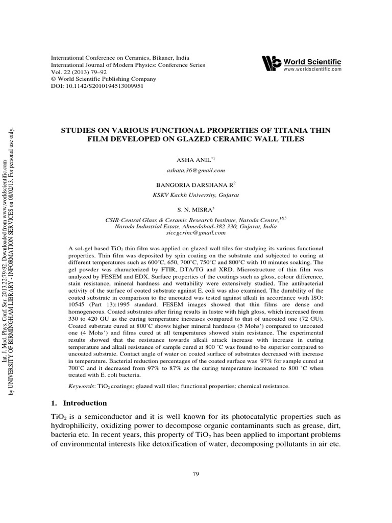Anil-2013-Studies On Various Functional Properties of Titania Thin Film ...
