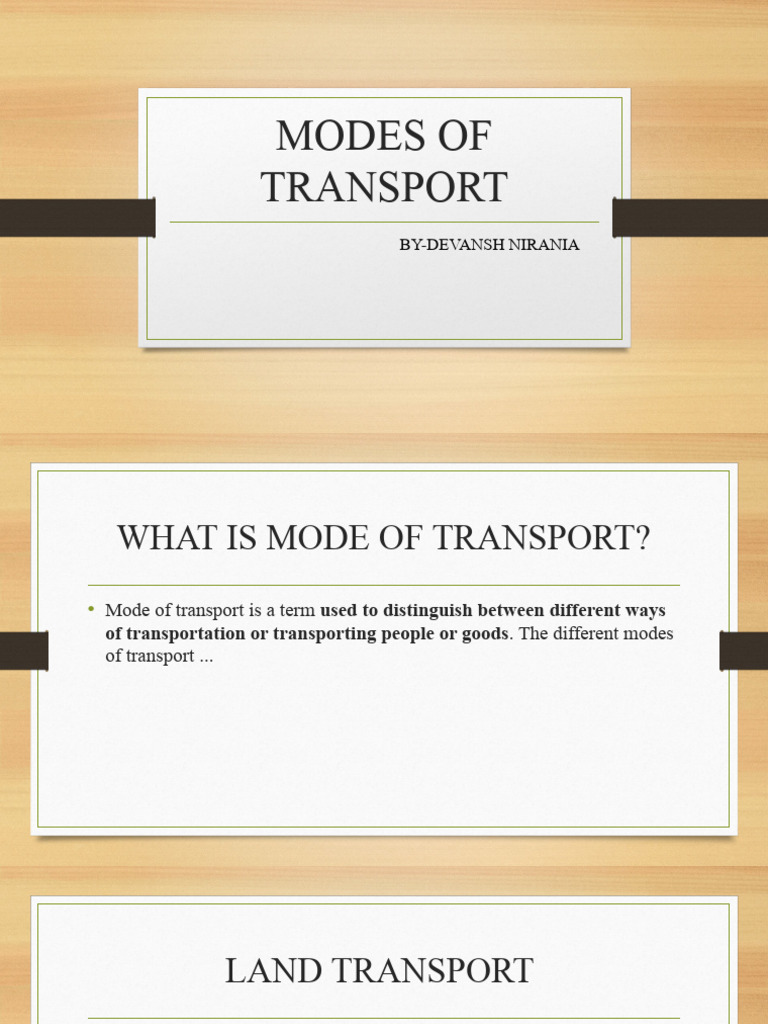 Modes of Transport | PDF