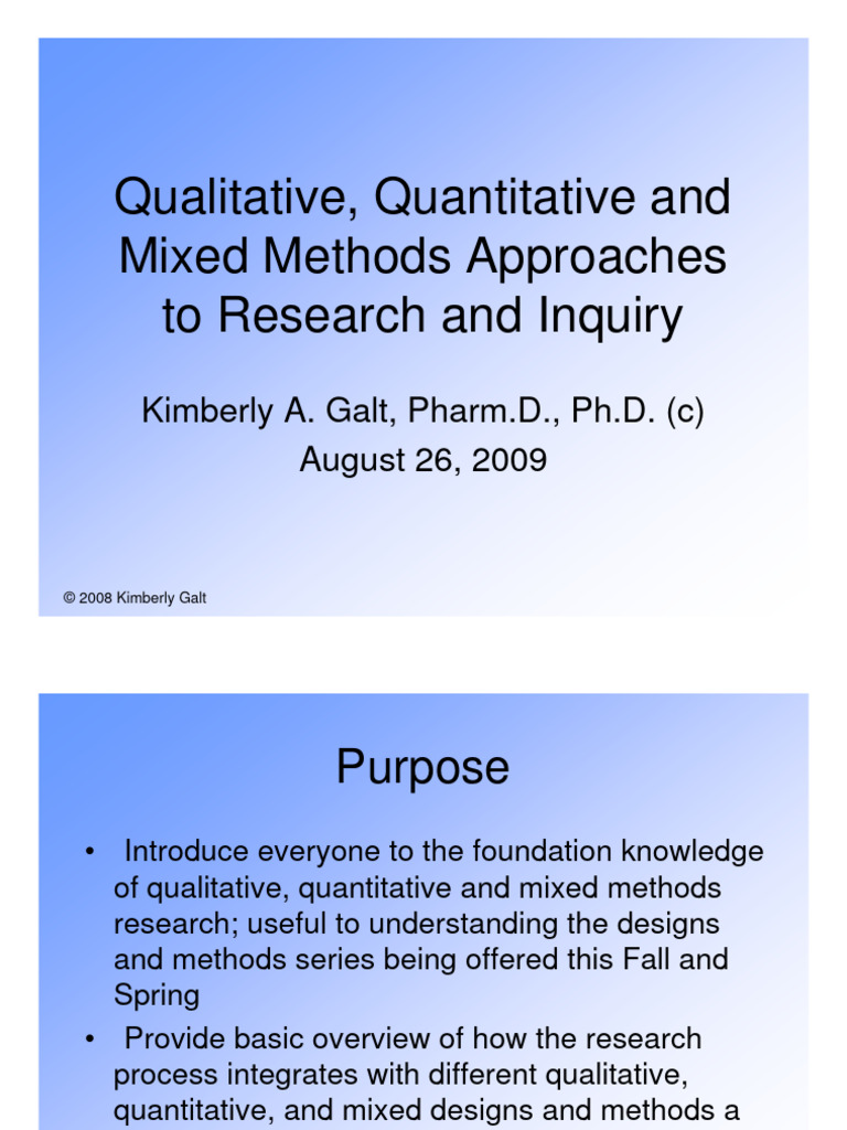 Qualitative Quantitative and Mixed Method | PDF | Methodology ...