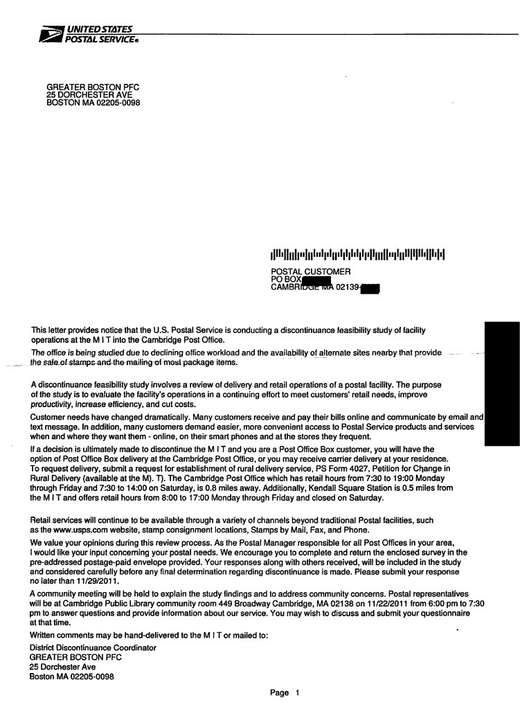 Usps Survey Letter | PDF | United States Postal Service | Philately