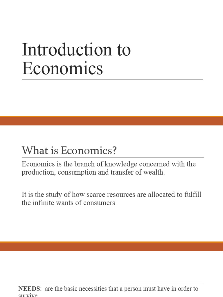 Introduction To Economics-1 | PDF | Economic System | Economics