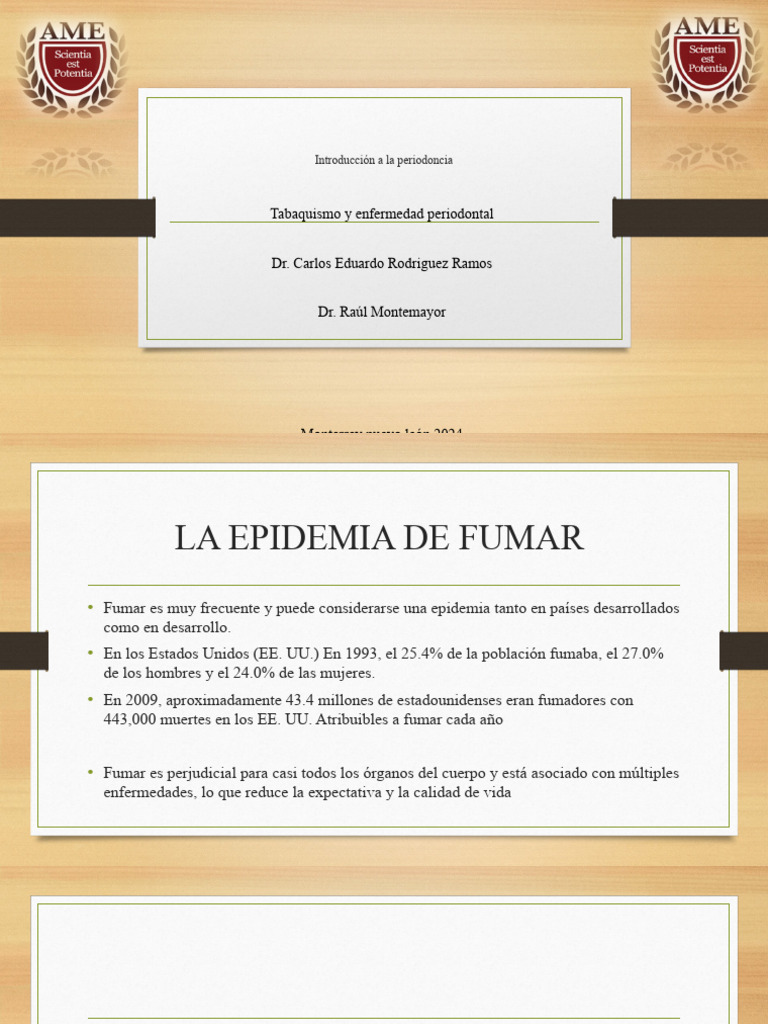 Periodoncia y Tabaquismo 1 Era Parte Terminado | PDF | De fumar ...