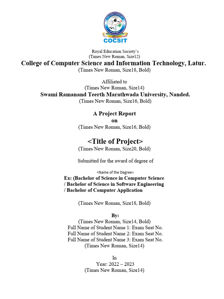 Ug Project Report Format 2022 2023 | PDF | Information Technology ...