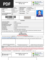 Neet Admit Card Sample | PDF | Identity Document